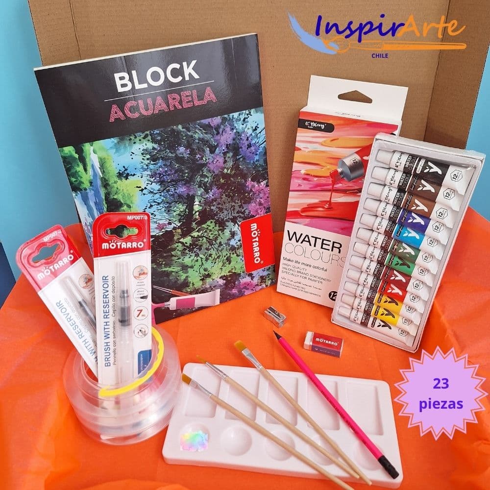 Kit InspirArte Acuarela – Set 23 piezas - InspirArte Chile